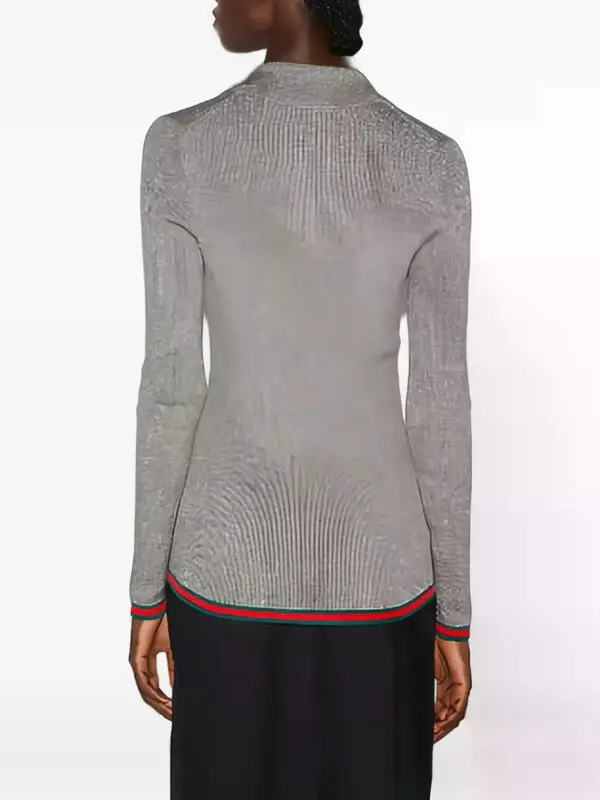 Gucci Ribbed-knit Polo Top