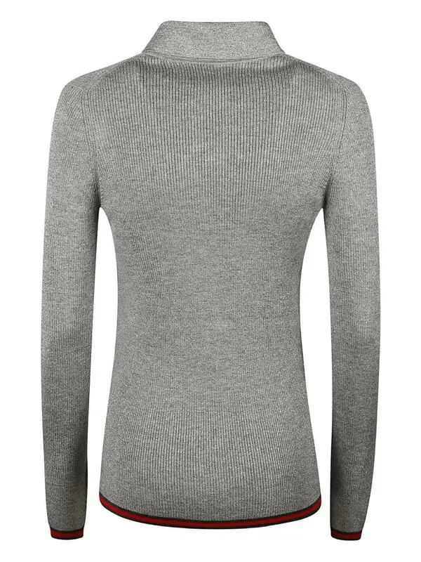 Gucci Ribbed-knit Polo Top