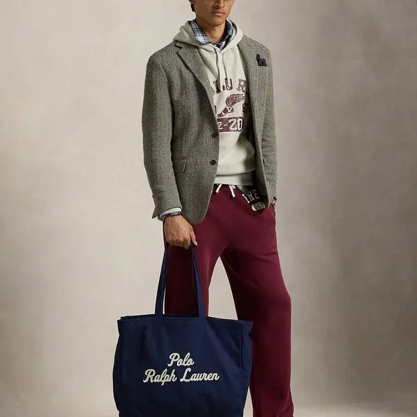 Ralph Lauren Embroidered Canvas Tote - Newport Navy