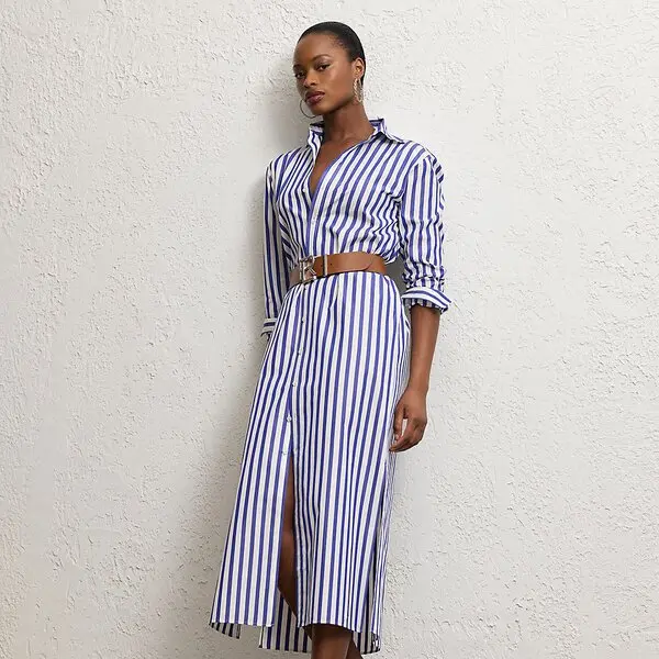 ralph lauren blue and white striped dress Polo Ralph Lauren Striped Shirt Dress in Blue