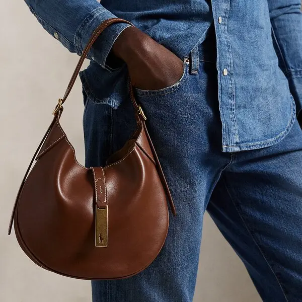 Ralph Lauren Polo Id Leather Shoulder Bag - Cuoio