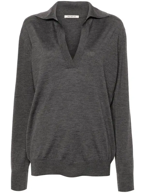 PETER DO Mélange Wool Polo Jumper