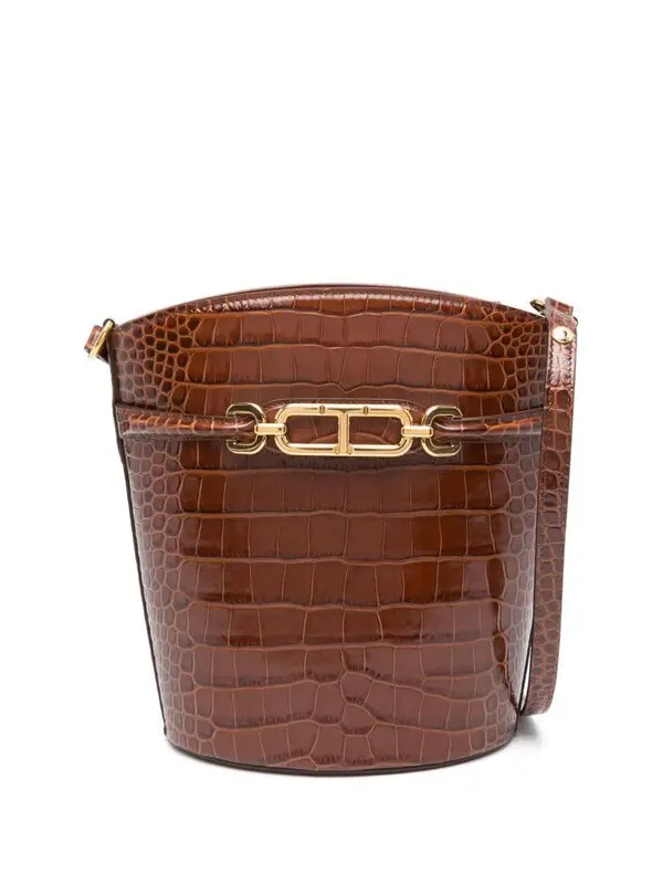 TOM FORD Croc-effect Medium Bucket Bag