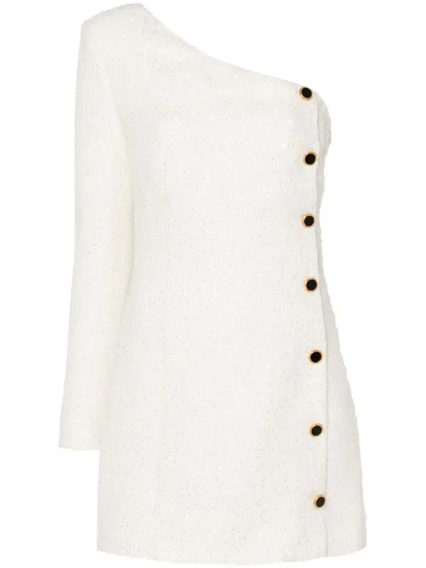 Alessandra Rich Sequined One-shoulder Mini Dress