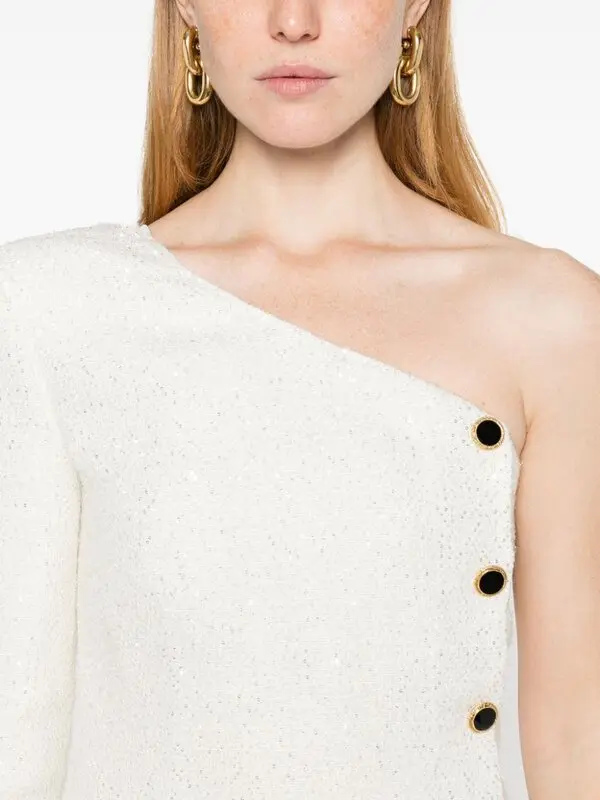 Alessandra Rich Sequined One-shoulder Mini Dress