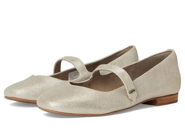 Toms Bianca Glitter Mary Jane Flats - Silver