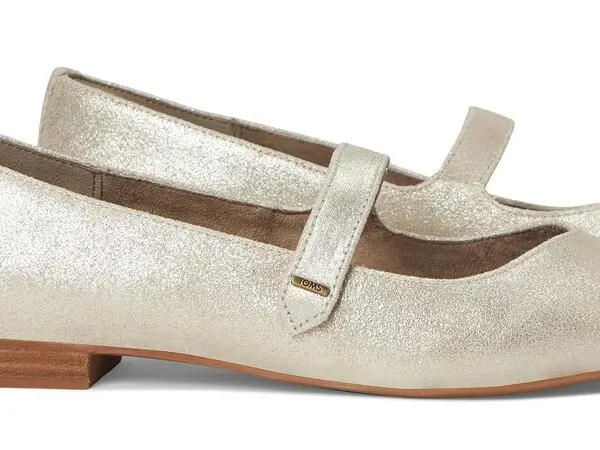 Toms Bianca Glitter Mary Jane Flats - Silver