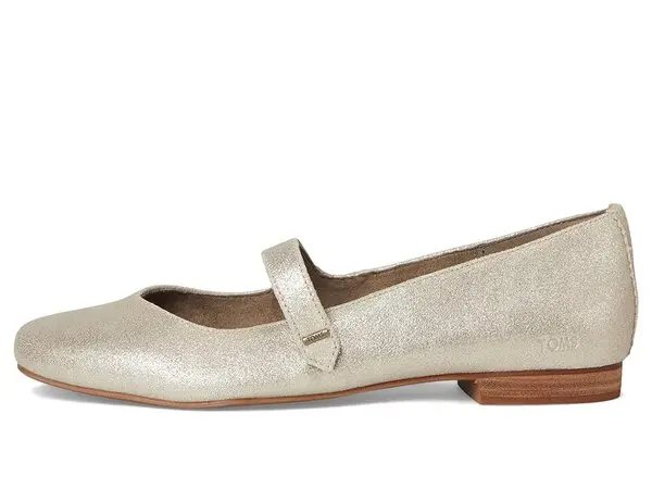 Toms Bianca Glitter Mary Jane Flats - Silver