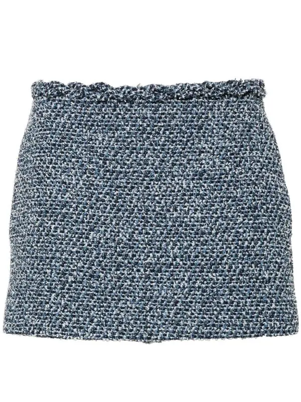 Valentino Garavani Tweed Denim Mini Skirt
