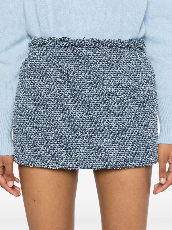 Valentino Garavani Tweed Denim Mini Skirt