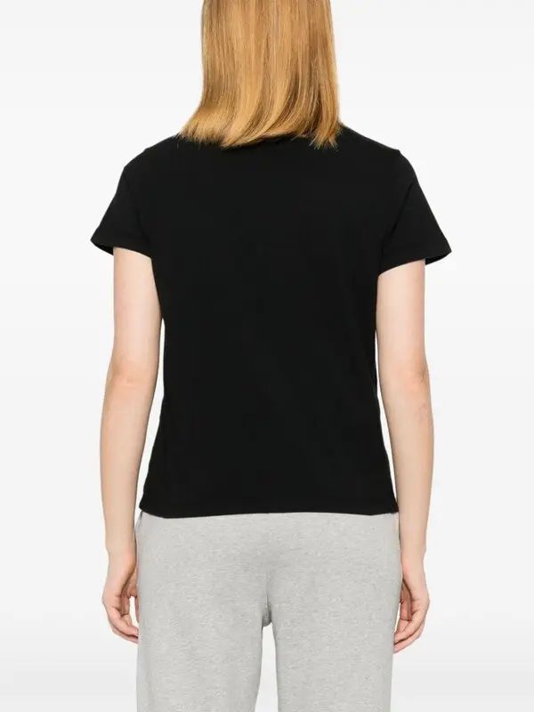 Pinko Short-sleeved Cotton Jersey T-shirt With Mini Logo - Black
