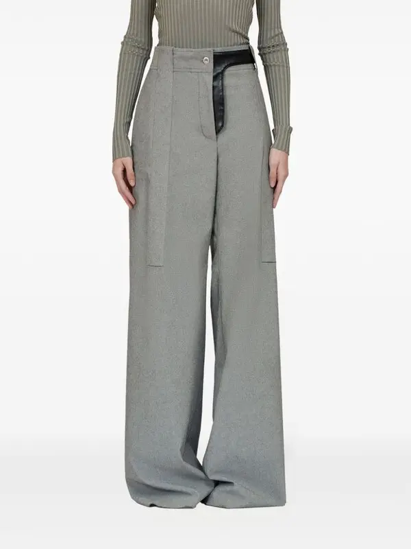 FERRAGAMO Canvas Palazzo Trousers