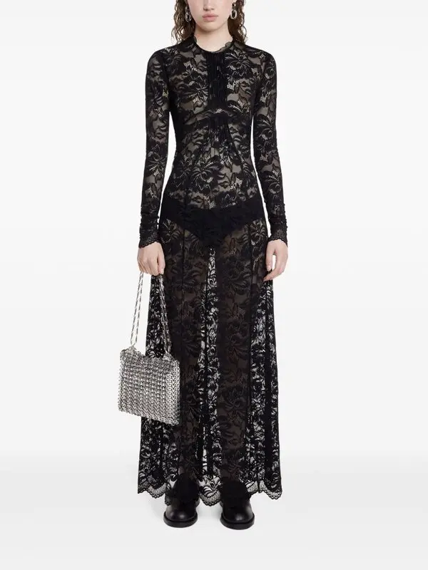 Rabanne Lace Maxi Dress - Black
