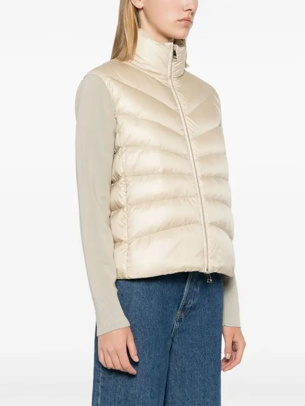 Moncler Knitted-sleeve Puffer Jacket