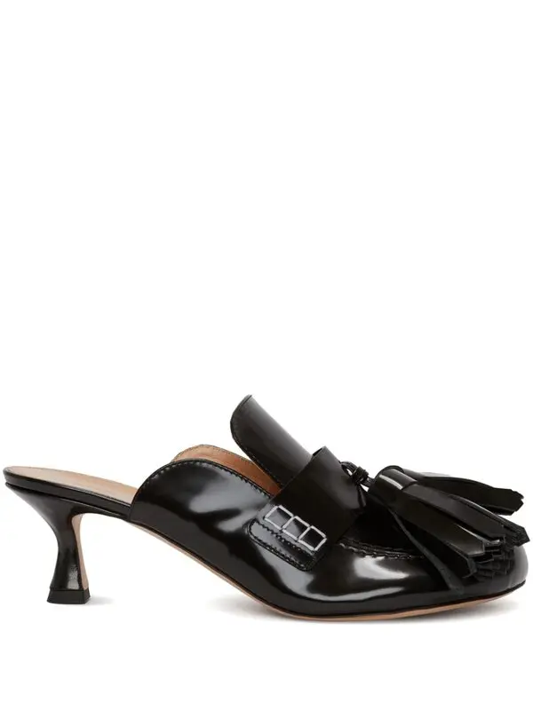 JW Anderson Tassel-detail Leather Mules - Black