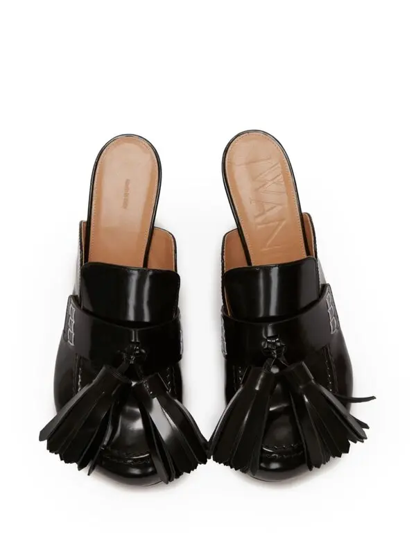 JW Anderson Tassel-detail Leather Mules - Black