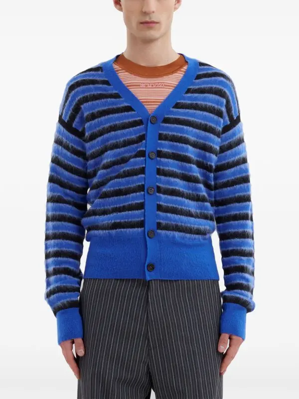 Marni Striped V-neck Cardigan