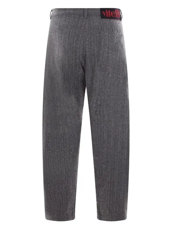 VITELLI Needle-punched Contrast Panel Trousers