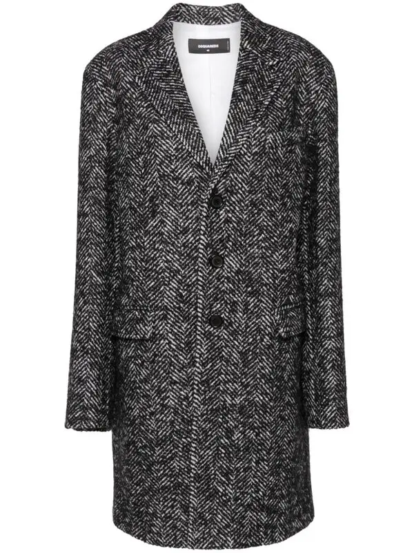 Dsquared2 Herringbone Wool-blend Coat