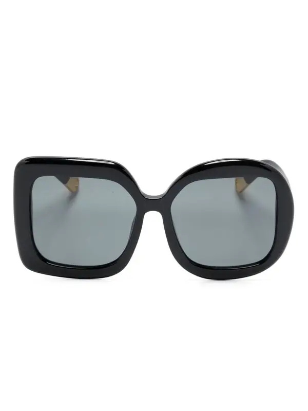 Jacquemus Les Lunettes Carré Rond Oversize-frame Sunglasses - Black