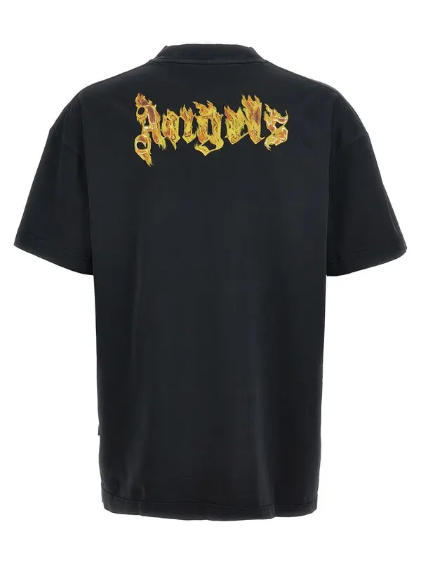 Palm Angels Burning Logo' T Shirt In Black - 25% Off | Editorialist