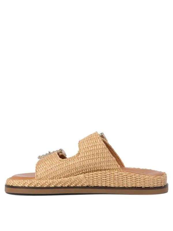 ALIBI Greta Raffia Sandals - Beige