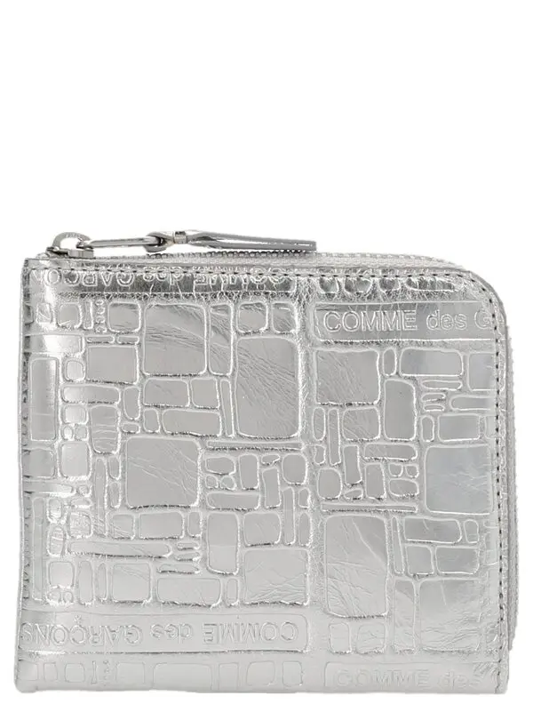 Comme Des Garçons Embossed Logotype' Wallet - Silver