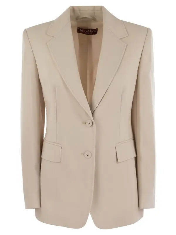 Max Mara Magma Single Breasted Blazer In Wool Satin Crepe