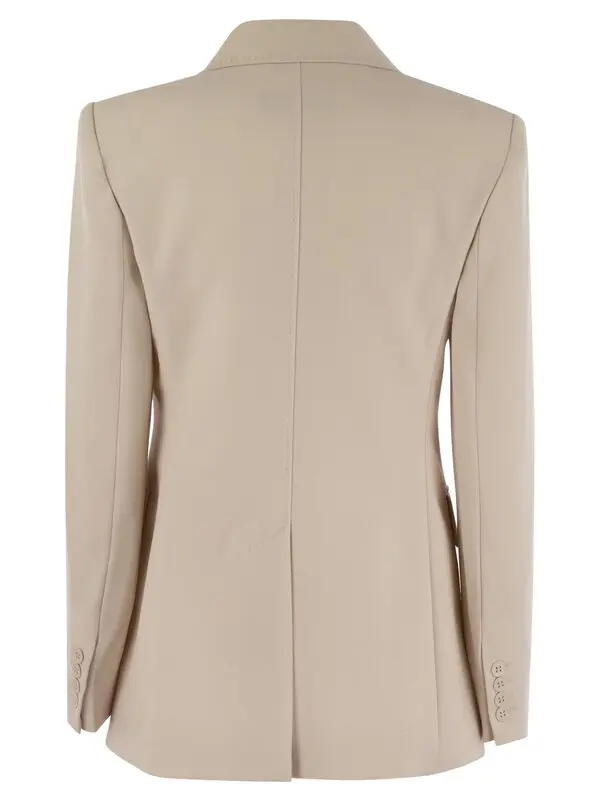 Max Mara Magma Single Breasted Blazer In Wool Satin Crepe