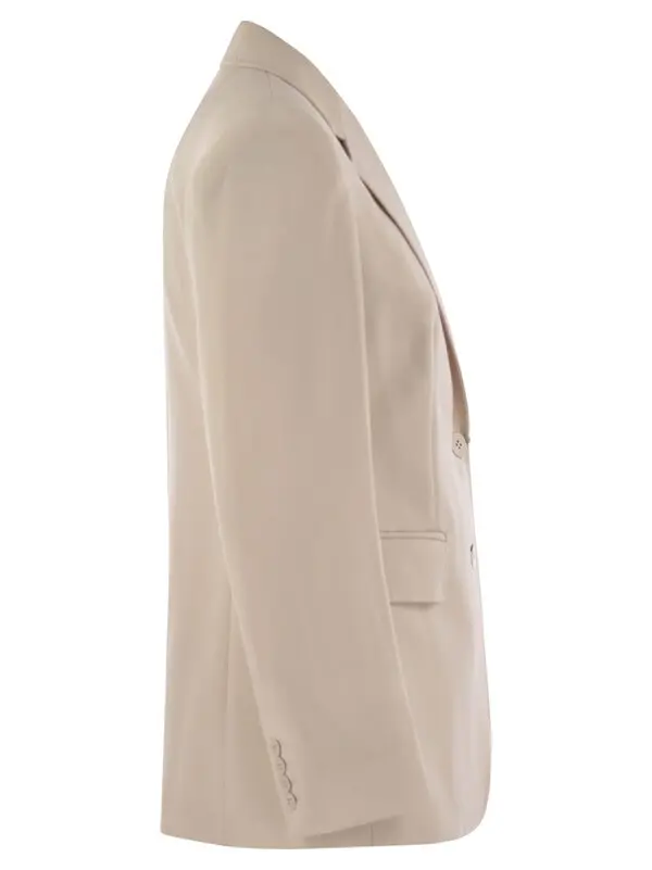 Max Mara Magma Single Breasted Blazer In Wool Satin Crepe