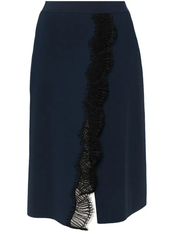 Stella McCartney Lace-insert Mid-rise Midi Skirt