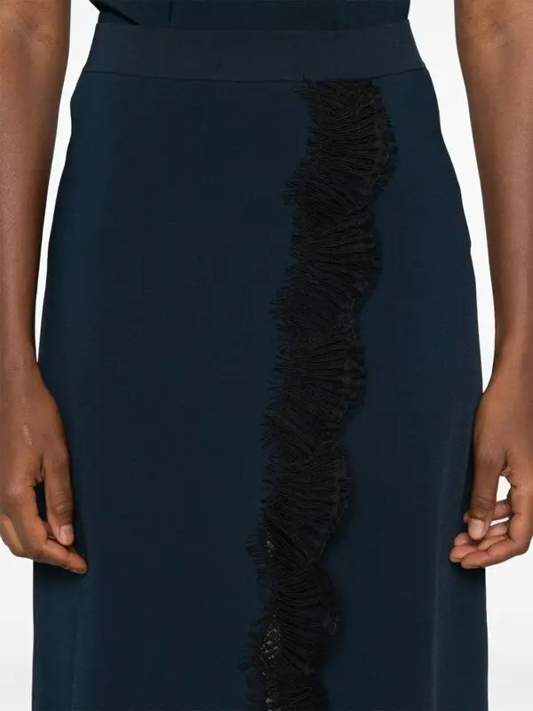 Stella McCartney Lace-insert Mid-rise Midi Skirt
