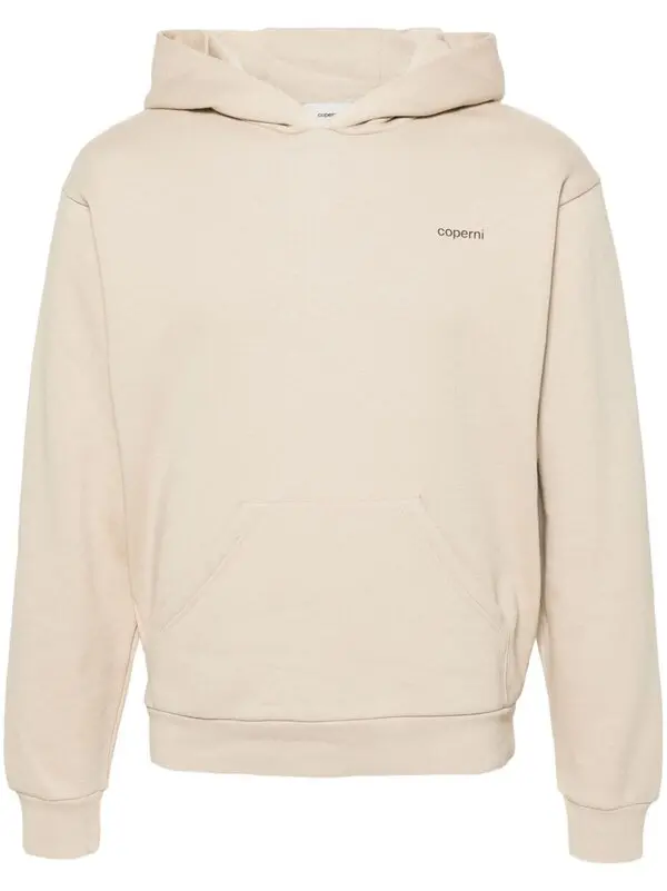 Coperni Horn Logo-print Hoodie - Neutrals