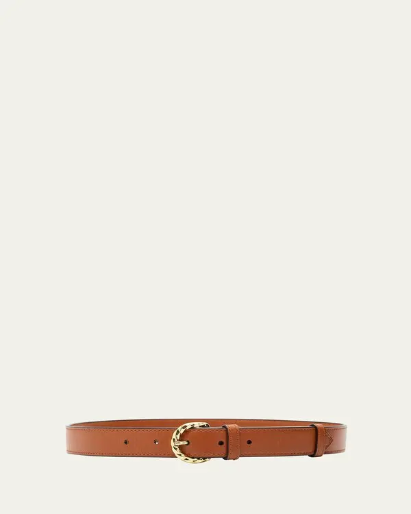 Ulla Johnson Gia Leather Belt With Twisted Buckle - Sierra  display picture 1