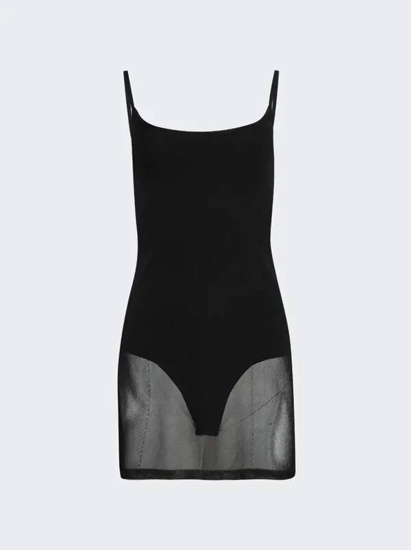 Jacquemus La Robe Maille Roupao Sheer Mini Dress - Black