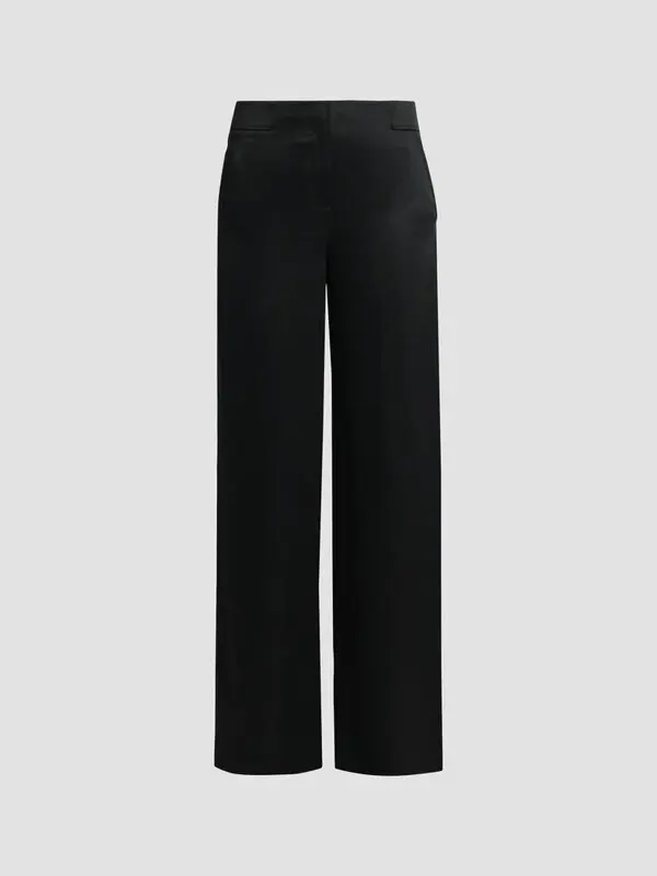 Giorgio Armani Silk Straight-leg Pants - Black