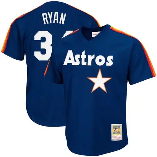 Mitchell & Ness Nolan Ryan Houston Astros Cooperstown Collection Mesh Batting Practice Jersey - Navy