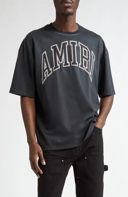 Amiri Arched Core Logo Oversize Graphic T-shirt - Black