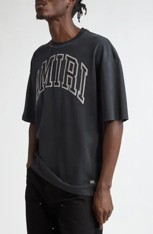 Amiri Arched Core Logo Oversize Graphic T-shirt - Black