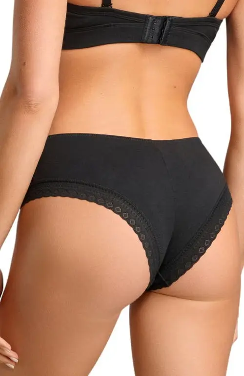 SIELLA Organic Cotton Lace Cheeky - Black