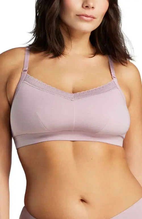 SIELLA Organic Cotton Lace Balconette Bra - Dusty Lavender