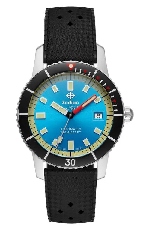 ZODIAC Compression Diver Automatic Strap Watch - Black