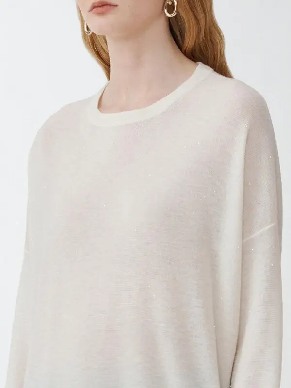 Fabiana Filippi Embellished Crew Neck Sweater - White