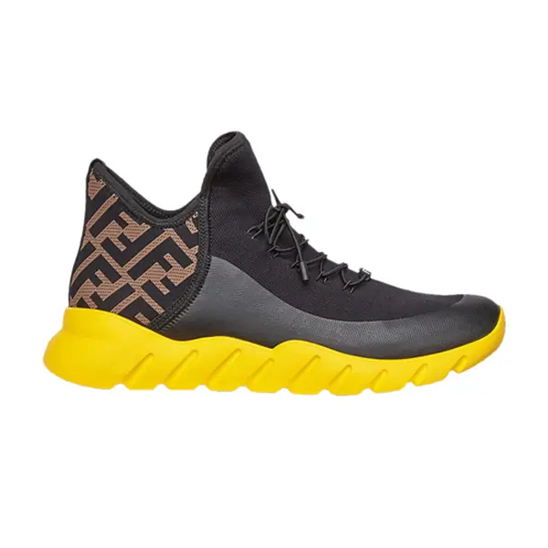 Fendi Ff Motif Mesh High Top Sneakers