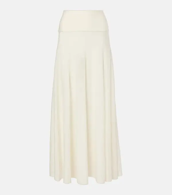 Alaïa Low-rise Virgin Wool Maxi Skirt - White