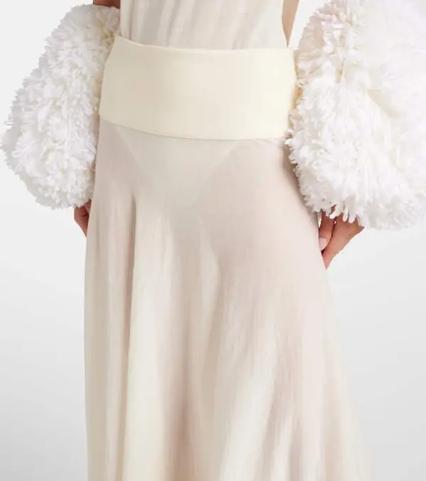 Alaïa Low-rise Virgin Wool Maxi Skirt - White