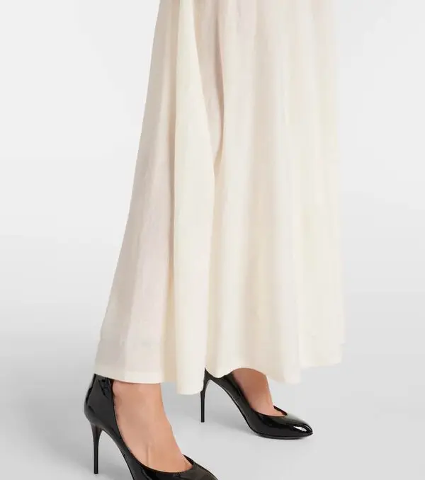 Alaïa Low-rise Virgin Wool Maxi Skirt - White
