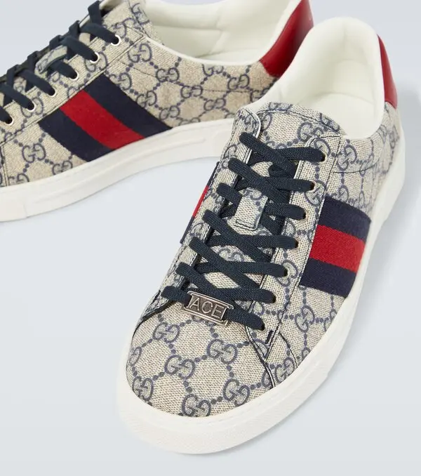 Gucci Ace Canvas Sneakers - Beige