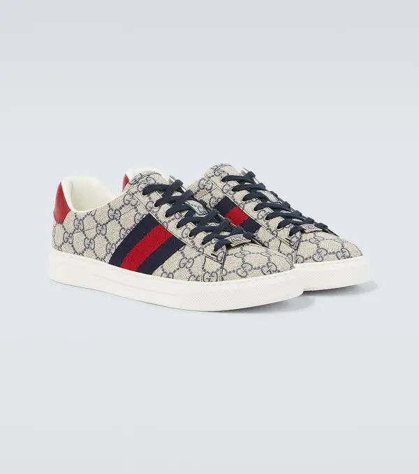 Gucci Ace Canvas Sneakers - Beige