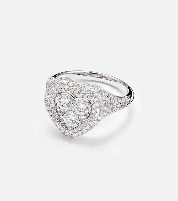 KAMYEN Manaal 18kt White Gold Diamond Pinky Ring - Silver